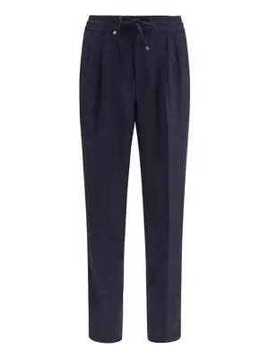 Brunello Cucinelli Virgin Wool Mélange Pants - Blue