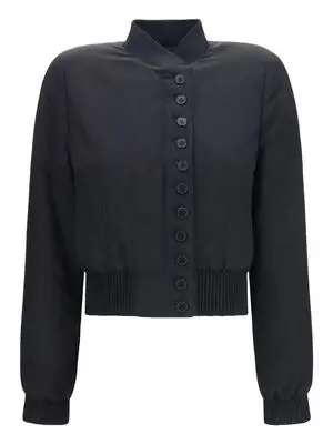 Alexander McQueen Buttoned Bomber Jacket - Black