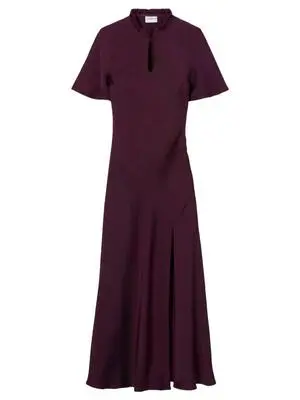 Claudie Pierlot Bordeaux Ruffled Midi Dress - Red