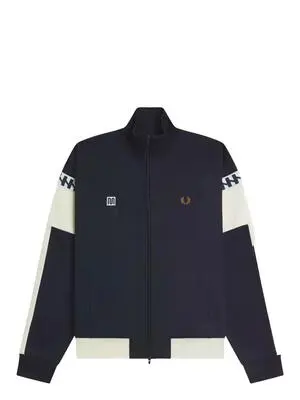 Fred Perry Logo Embroidered Colour-block Sweater - Blue