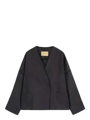 Momoni Astre Double-breasted Linen Jacket - Grey