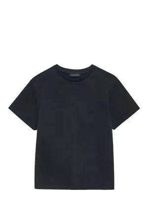 ANINE BING ANINE BING Shelley Cropped Cotton Jersey Baby Tee Black