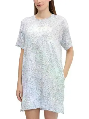 Dkny Leopard Print Logo Nightdress - Blue