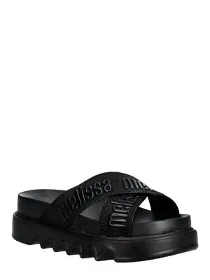 Melissa Crossover Platform Slides - Black