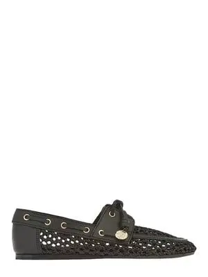 ANCIENT GREEK SANDALS Pliaria Crochet Leather Loafers - Black