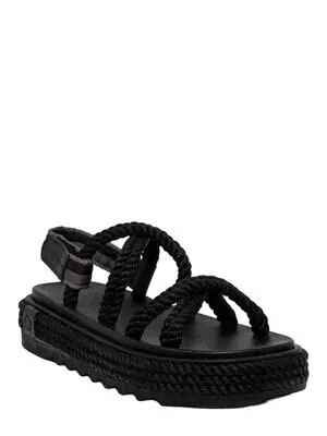 BOHONOMAD Rope Detail Touch-strap Espadrilles - Black