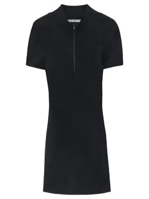 Alexander Wang Logo Tape Mock Neck Mini Dress - Black