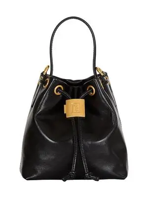 Balmain Pulse Bucket Bag In Smooth Leather - Black