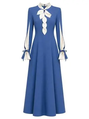 JULIA ALLERT Bow Neckline Ankle-length Dress - Blue