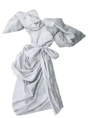 MIRO MISLJEN Sculptural Wrap Dress - Grey