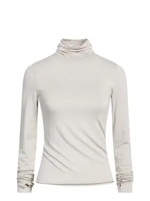 Majestic Filatures Light Viscose Elastane Turtleneck Long Sleeve T-shirt - Grey