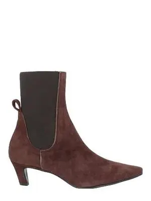 J.A.P. JOSE ANTONIO PEREIRA Chocolate Suede Pointed Toe Chelsea Boots - Brown