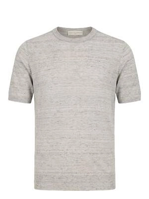 FILIPPO DE LAURENTIIS Linen And Cotton Short Sleeve Sweater - Grey