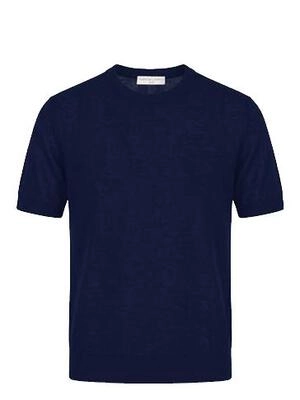 FILIPPO DE LAURENTIIS FILIPPO DE LAURENTIIS Linen And Cotton Short Sleeve Sweater Navy