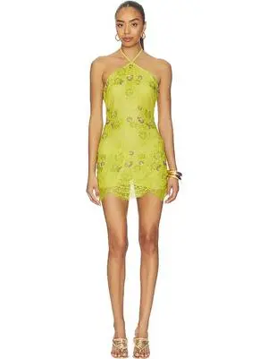 Nbd Nimrata Mini Dress With Sequins - Chartreuse