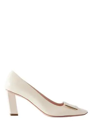 ROGER VIVIER Belle Vivier 75 Buckled Patent-leather Pumps - Neutrals