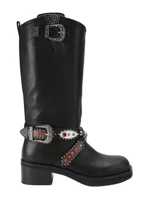 Kurt Geiger Western Studded Biker Boots - Black