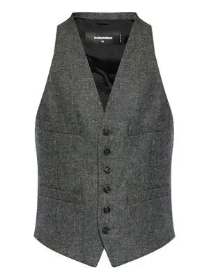 DSQUARED2 DSQUARED2 Grey Melange Effect Waistcoat