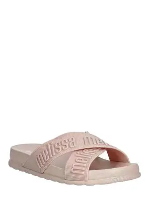 Melissa Crossover Slides With Embossed Logo - Pink