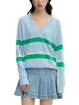 From Future Striped Sweater - Blue