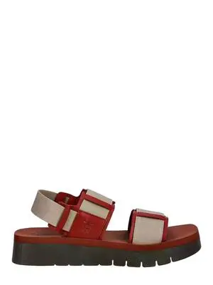 Fly London Panelled Sandals - Red