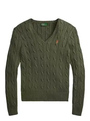 Polo Ralph Lauren Cable-knit V-neck Sweater - Green