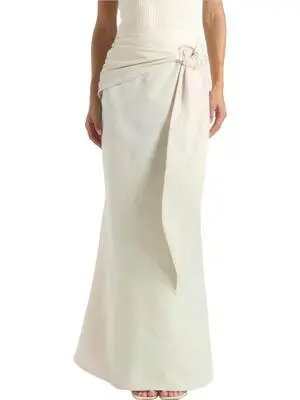 Manière De Voir Asymmetric Wrap Maxi Skirt - Neutrals