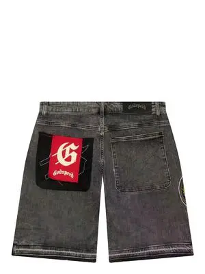GODSPEED V2 Patchwork Denim Shorts - Grey