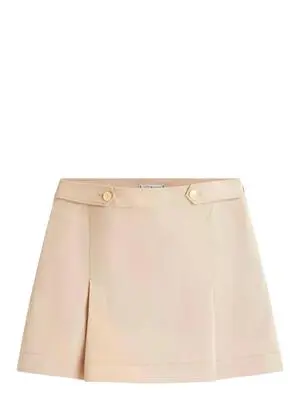 Tommy Hilfiger Pleated Skirt With Button Detail - Neutrals