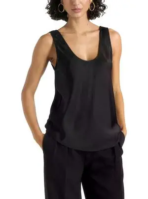 MANIÈRE DE VOIR MANIÈRE DE VOIR Mathilda Satin Scoop-Neck Open-Back Vest