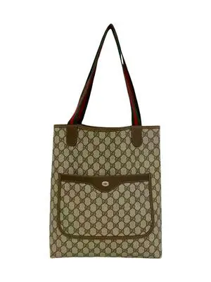 Gucci Gg Supreme Web Tote Bag - Brown