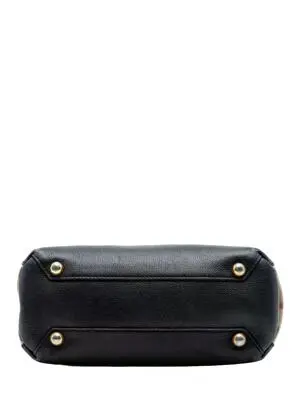Burberry Burberry Small Derby Calfskin And House Check Banner Satchel Black