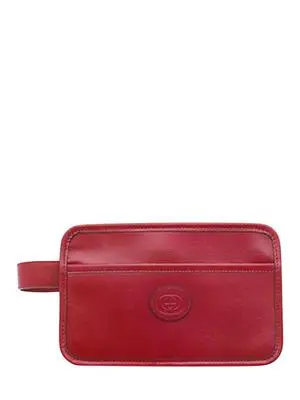 Gucci Calfskin Interlocking G Clutch Bag - Red