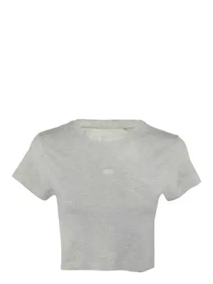 Kith Logo Print Cropped T-shirt - Grey