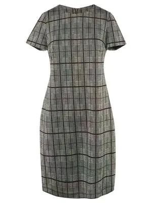 Calvin Klein Check-pattern Knit Mini Dress - Grey