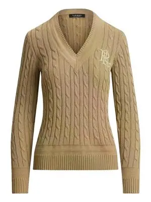 Ralph Lauren Embroidered Cable-knit Sweater - Neutrals