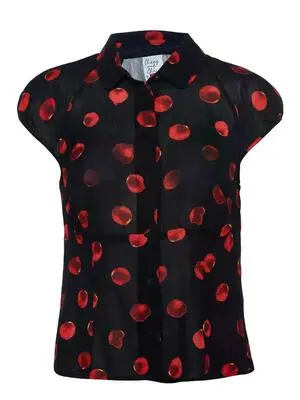 Moschino Printed Crepe Top - Black