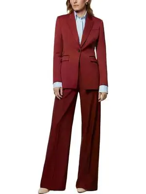 Another Tomorrow Single-button Peaked-lapel Blazer - Red