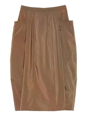 Tibi Lantern Midi Skirt - Brown
