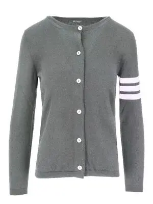 LA ROSE Stripe Detail Cardigan - Grey