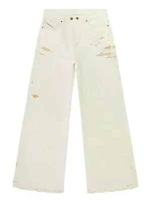 DIESEL® Distressed Wide-leg Jeans - Neutrals