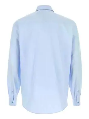 Fendi Piping-detail Cotton Shirt - Blue