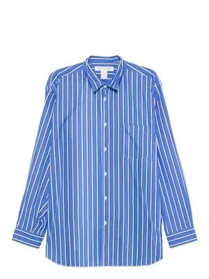 Comme Des Garçons Striped Cotton Shirt - Blue