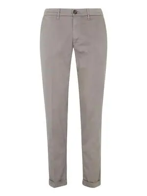 RE-HASH Logo Patch Turn-up Trousers - Grey