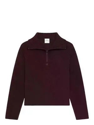 COURREGES Ribbed Knit Wool Sweater - Red
