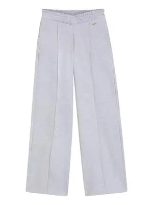 Hugo Logo Plaque Wide-leg Track Pants - Grey