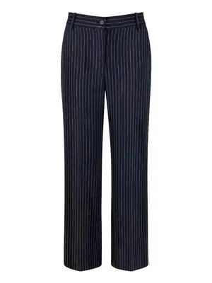 Pinko Navy Pinstripe Tailored Trousers - Blue