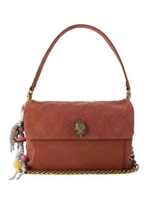 Kurt Geiger Kensington Quilted Canvas Shoulder Bag Brown