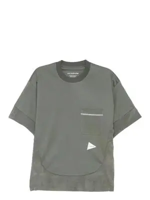 AND WANDER Combi Short-sleeves T-shirt - Green