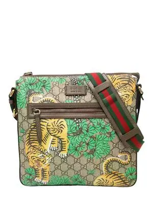 Gucci Gg Supreme Web Bengal Crossbody Bag - Neutrals